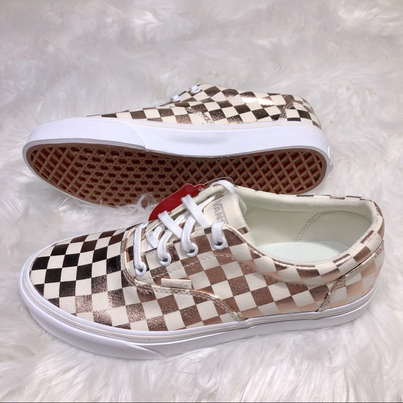 Vans | Shoes | Rare Nwt Rose Gold Vans Cream Checkerboard Authentic ...